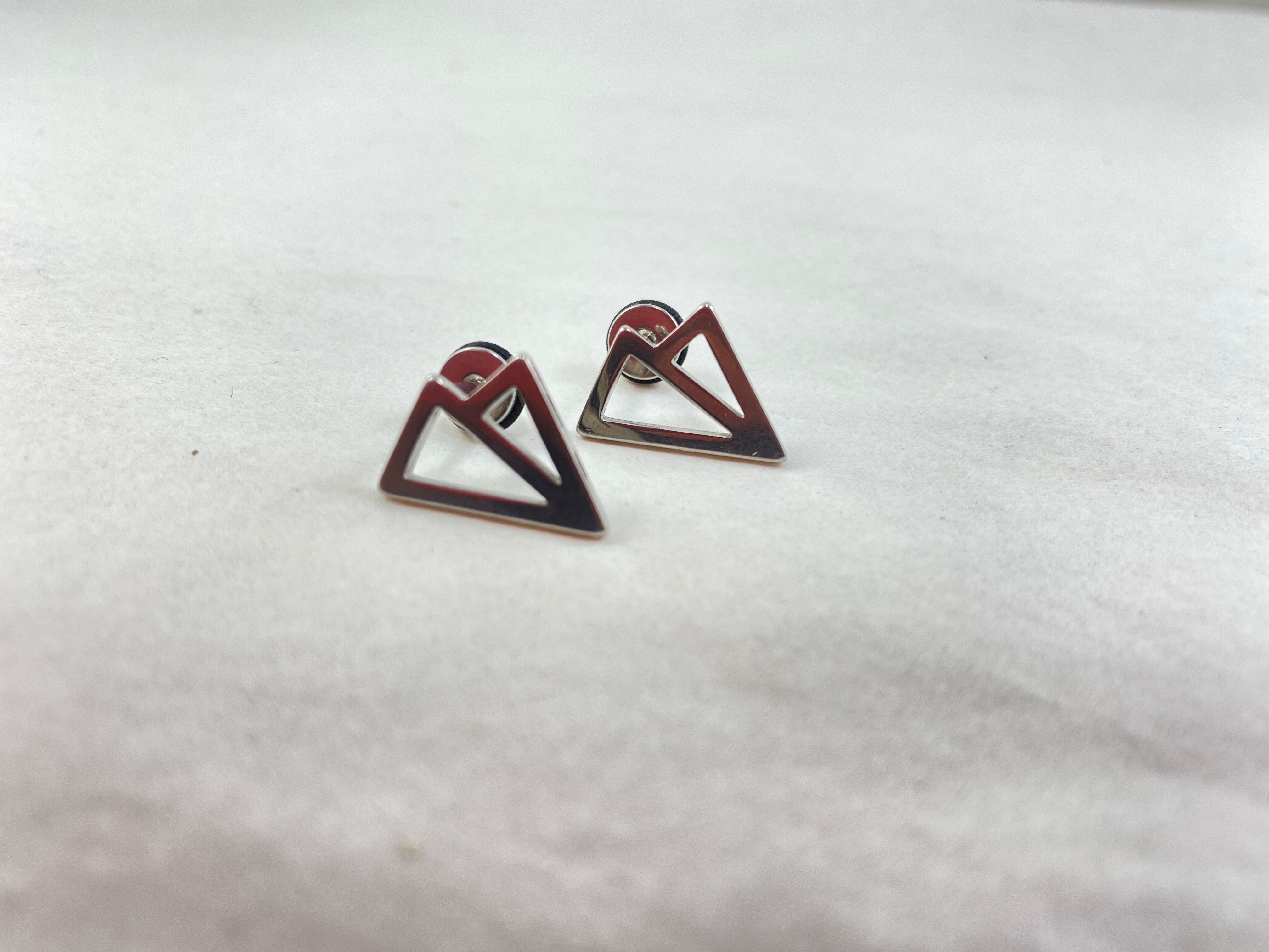 BO Stainless steel double triangles - Stainless steel red – Rouge Canapé
